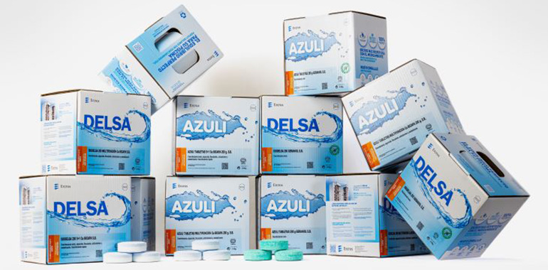 Nuevo envase 100% reciclado y reciclable para pastillas de cloro - Equipack